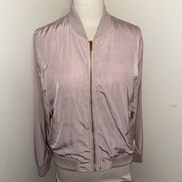 Sans Souci | Jackets & Coats | Sans Souci Taupe Peach Bomber Style ...